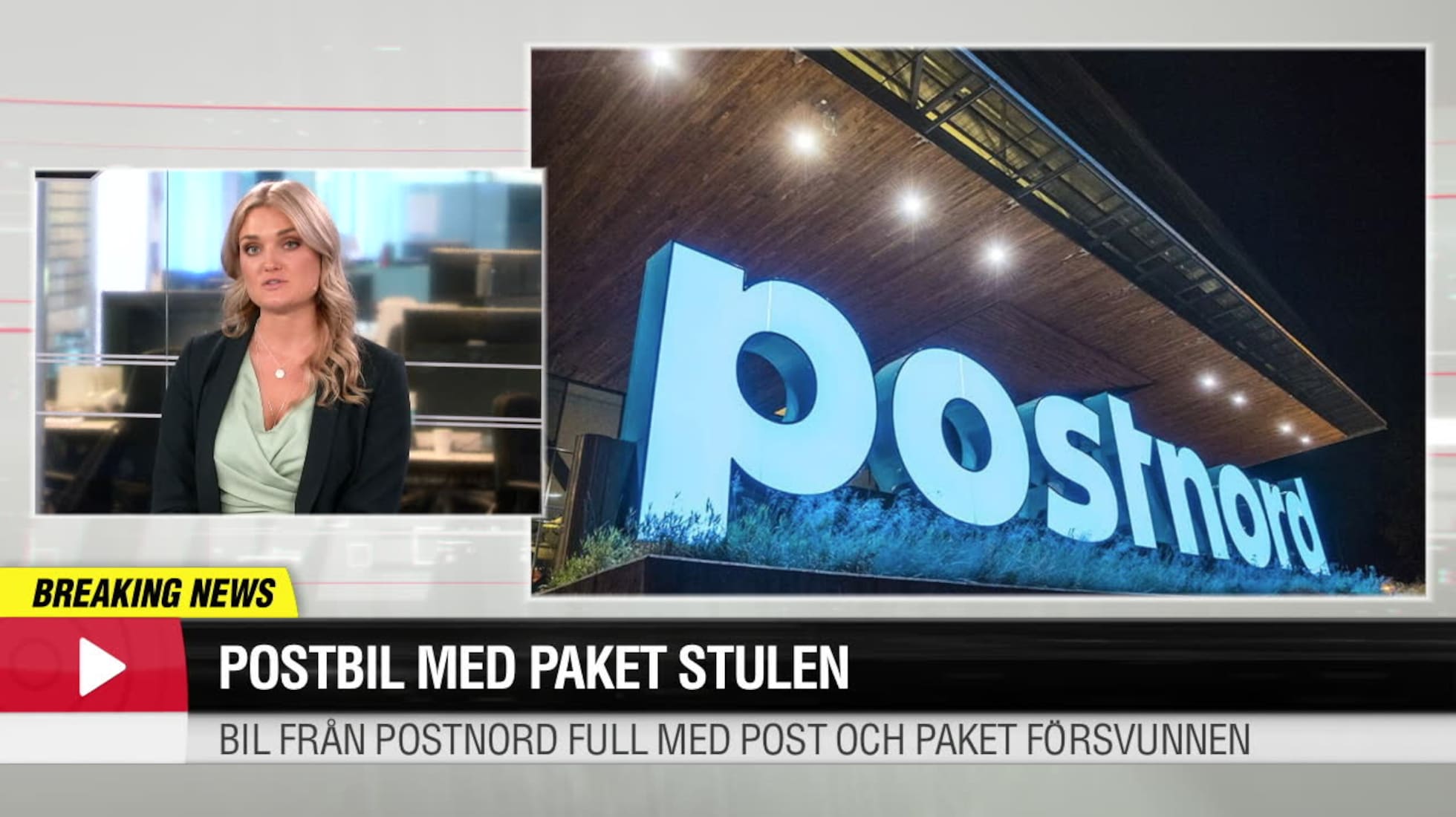 Postnordbil full med post och paket stulen