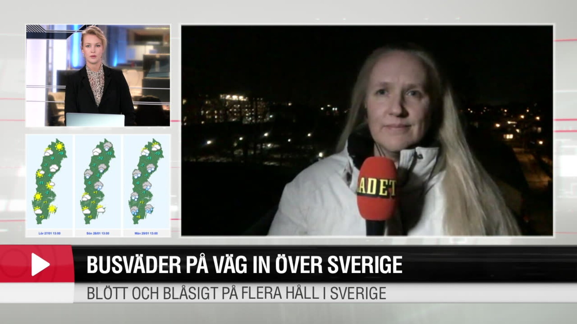 Busväder på gång i södra Sverige