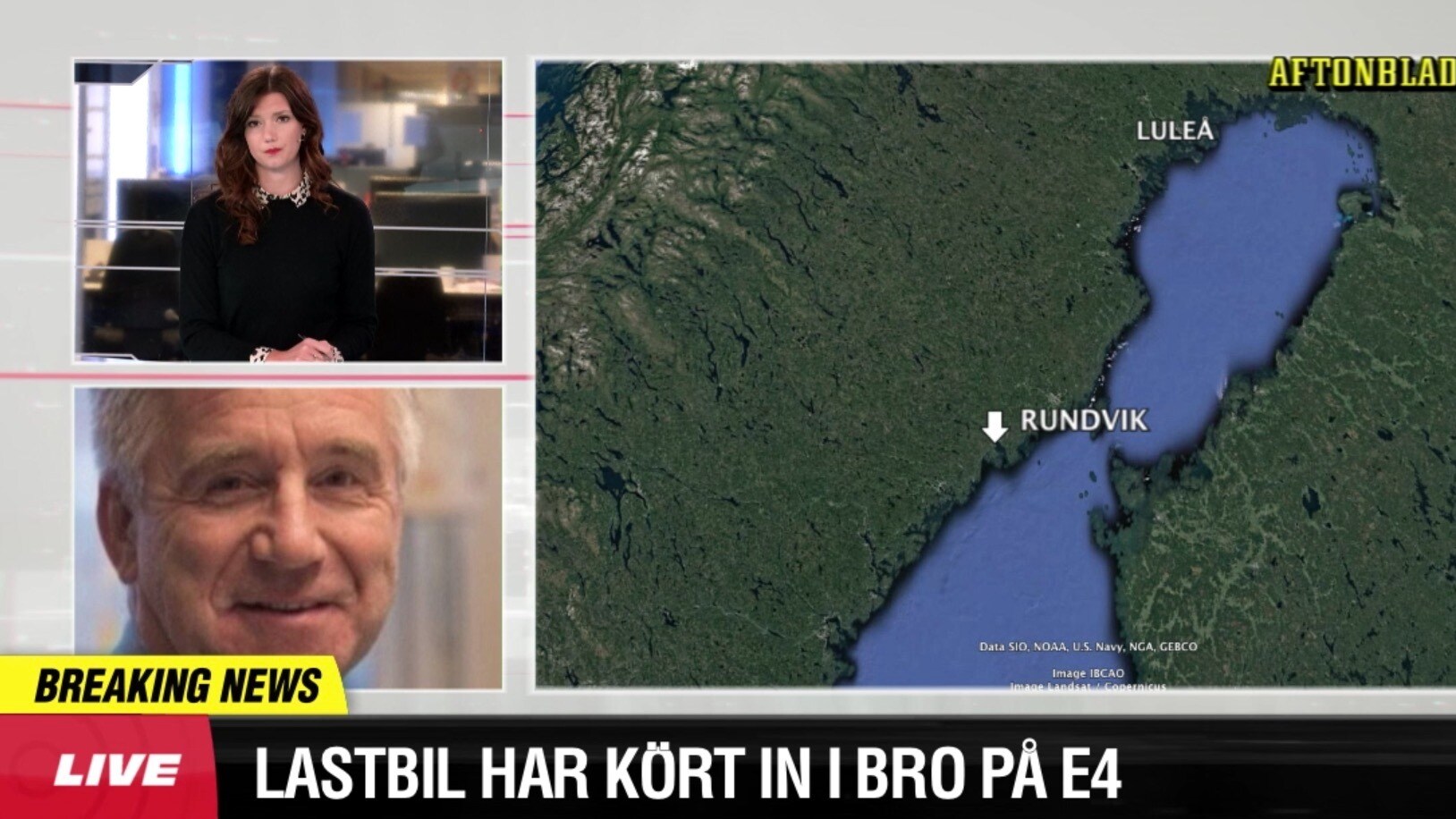 Lastbil körde in i bro på E4 - Aftonbladet TV