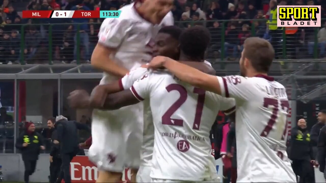 Milan utslagna ur Coppa Italia av Torino med en man mindre - Aftonbladet TV