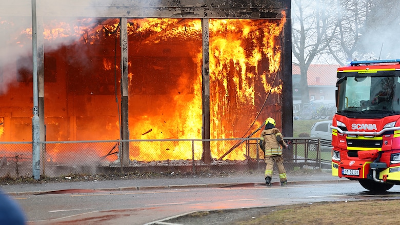 Kraftig brann på Lambertseter videregående skole